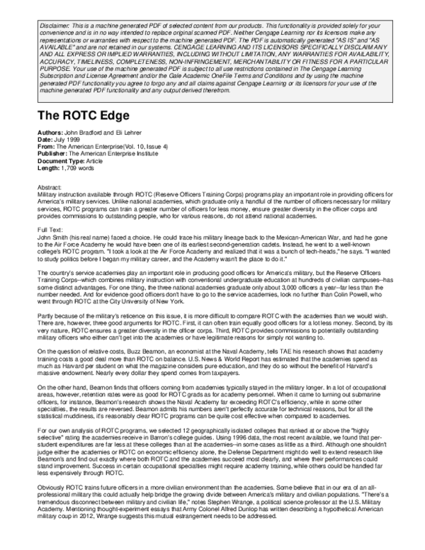 (PDF) The ROTC Edge | John F Bradford - Academia.edu