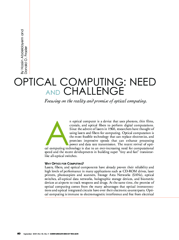 (PDF) Optical computing