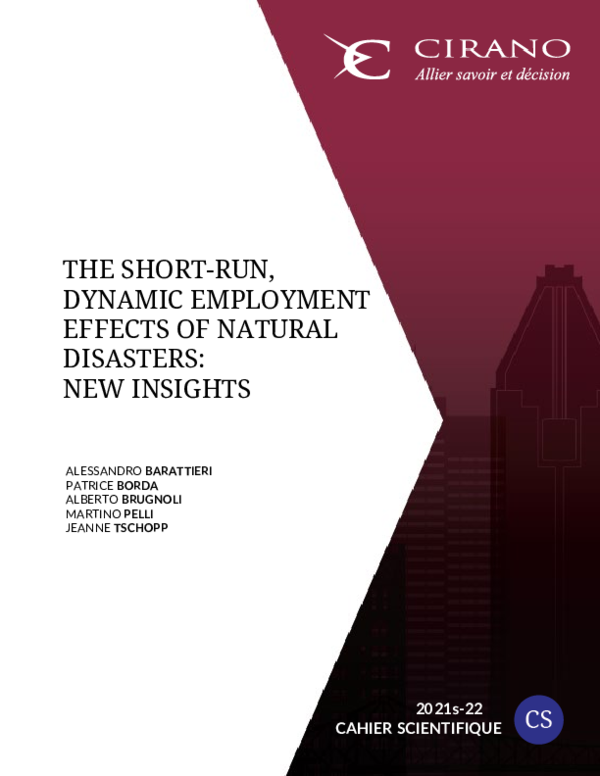 (PDF) The Short-Run, Dynamic Employment Effects of Natural Disasters ...
