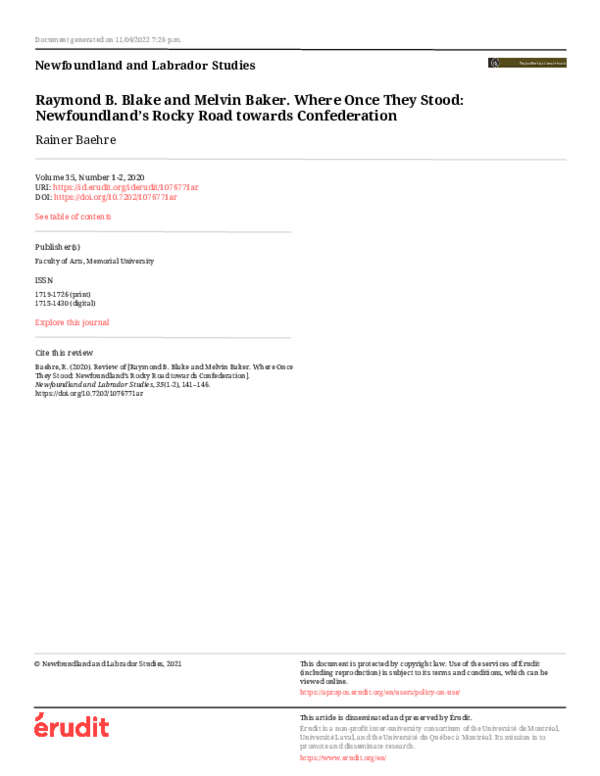 (PDF) Raymond B. Blake and Melvin Baker. Where Once They Stood ...