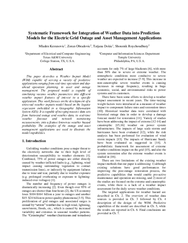 (PDF) Systematic Framework for Integration of Weather Data into Prediction Models for the ...