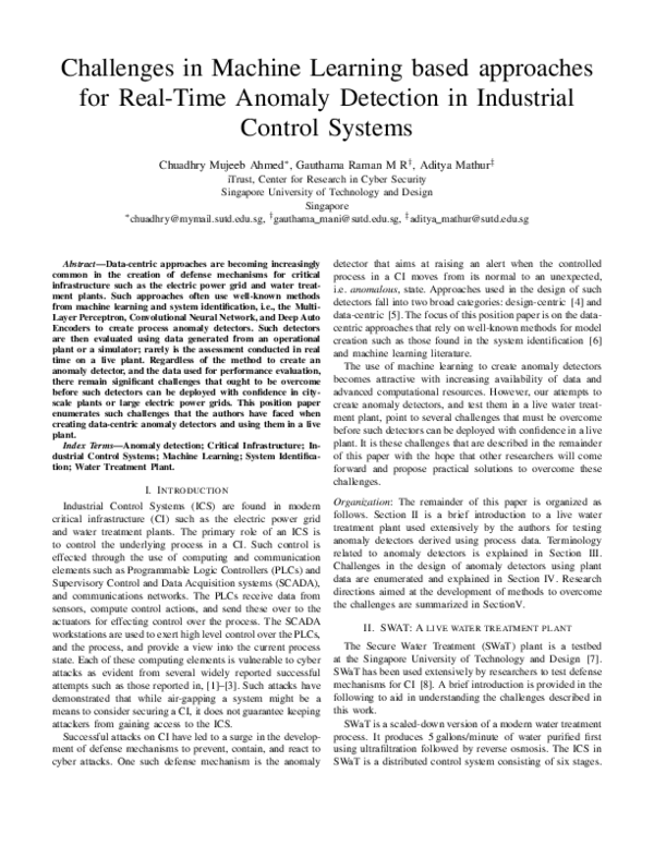 (PDF) Challenges in Machine Learning based approaches for Real-Time Anomaly Detection in ...
