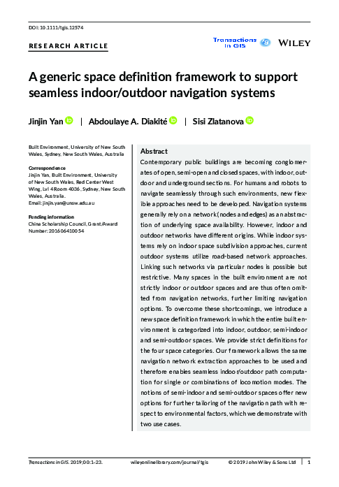 (PDF) A generic space definition framework to support seamless indoor ...