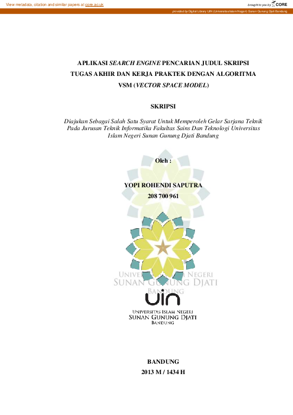 (PDF) Aplikasi Search Engine Pencarian Judul Skripsi Tugas Akhir dan ...