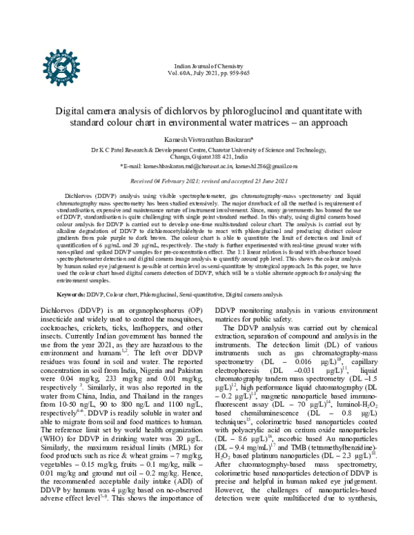 (PDF) Digital camera analysis of dichlorvos by phloroglucinol and ...