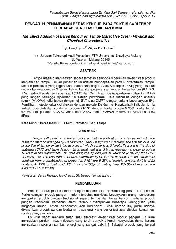 (PDF) Pengaruh Penambahan Beras Kencur Pada Es Krim Sari Tempe Terhadap Kualitas Fisik Dan Kimia ...