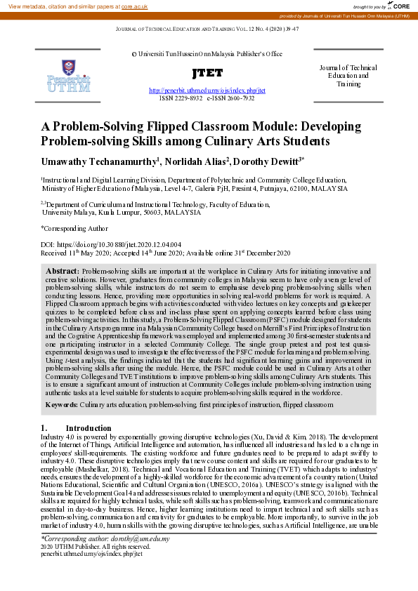 (PDF) A Problem-Solving Flipped Classroom Module: Developing Problem-solving Skills among ...