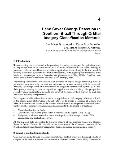 (PDF) Land Cover Change Detection in Southern Brazil Through Orbital ...
