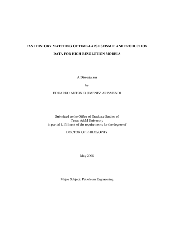 Pdf Fast History Matching Of Time Lapse Seismic And Production Data For High Resolution Models