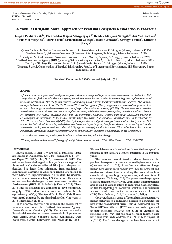(PDF) Religious Moral Model for Peatland Restoration