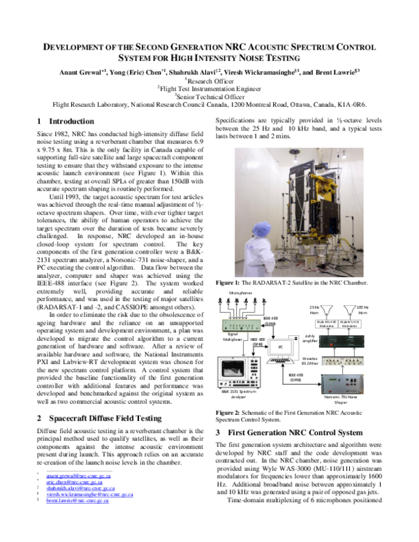 (PDF) Development of the Second Generation NRC Acoustic Spectrum ...