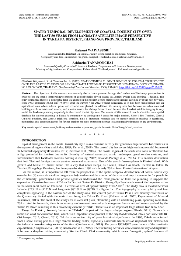 (PDF) Spatio-Temporal Development of Coastal Tourist City Over the Last ...