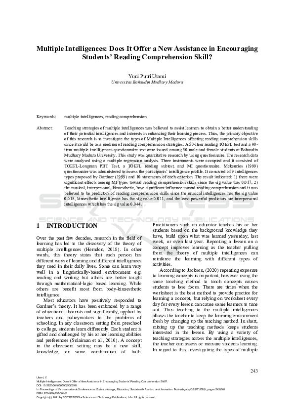 (PDF) Multiple Intelligences: Does It Offer a New Assistance in ...