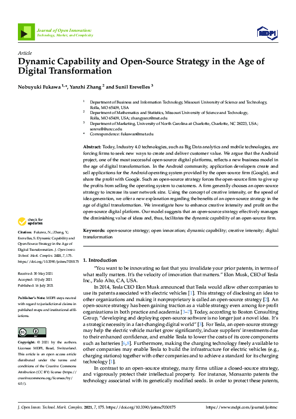 (PDF) Dynamic Capability and Open-Source Strategy in the Age of Digital ...