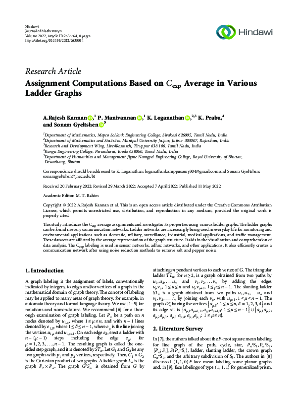Pdf Assignment Computations Based On C Exp Average In Various Ladder Graphs