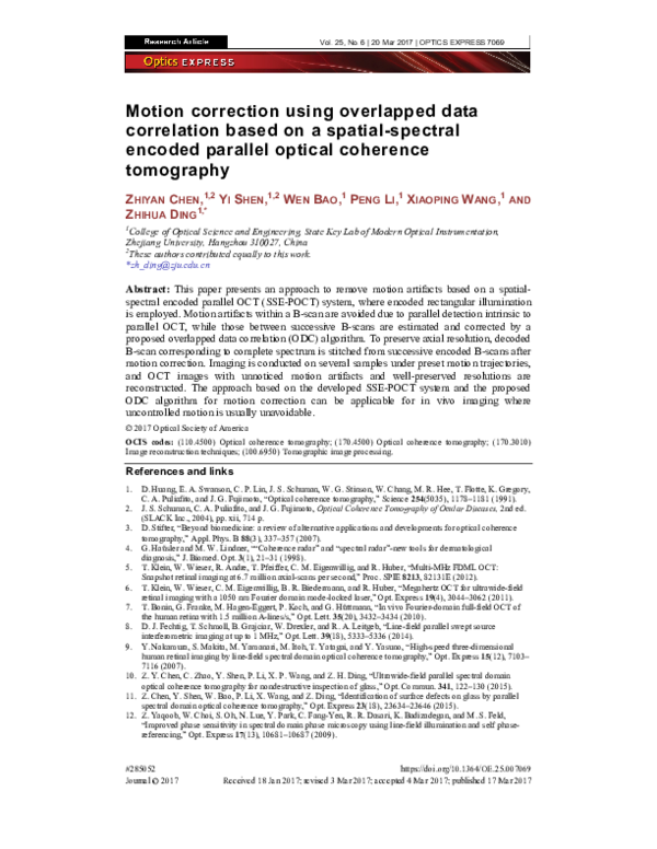 (PDF) Motion correction using overlapped data correlation based on a ...