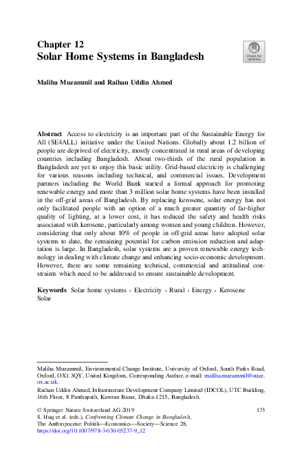 (PDF) Solar Home Systems in Bangladesh
