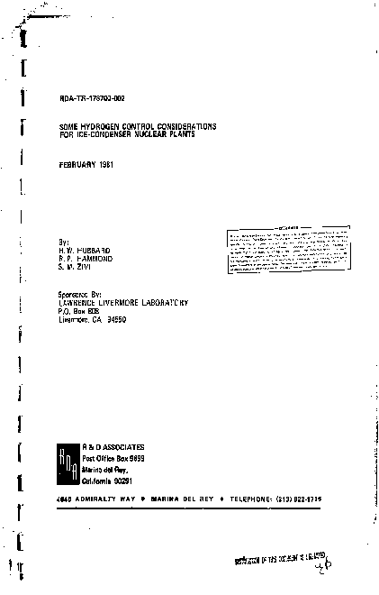 (PDF) Some hydrogen-control considerations for ice-condenser nuclear ...
