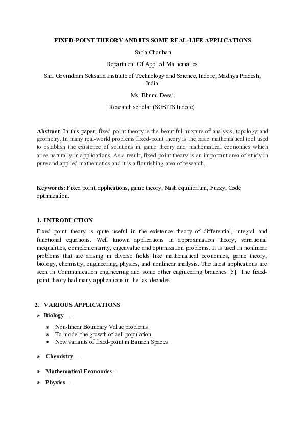 (DOC) Real-life applications of fixed point theory