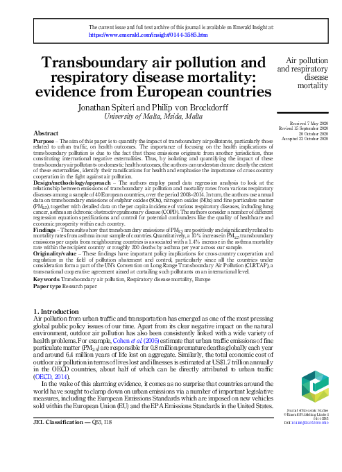(PDF) Transboundary air pollution and respiratory disease mortality ...