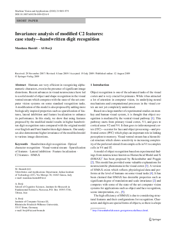 (PDF) Invariance analysis of modified C2 features: case study ...