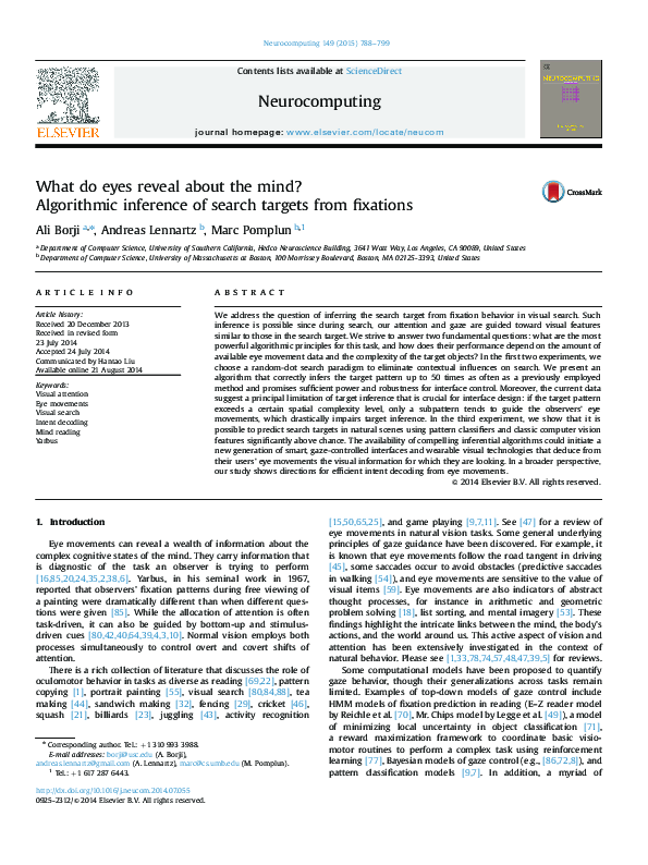 (PDF) What do eyes reveal about the mind?