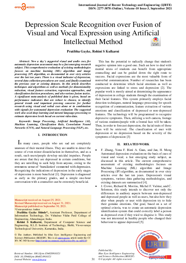 (PDF) Depression Scale Recognition over Fusion of Visual and Vocal ...