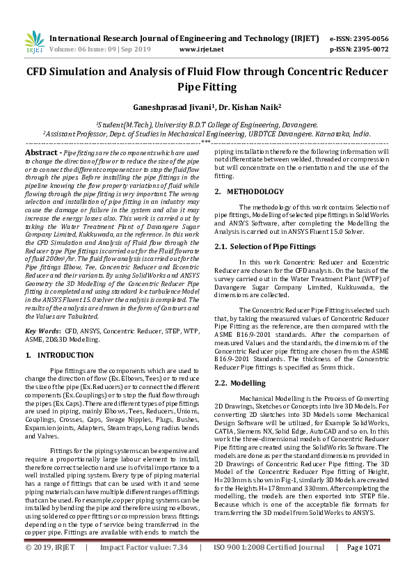 (PDF) CFD Simulation and Analysis of Fluid Flow through Concentric ...