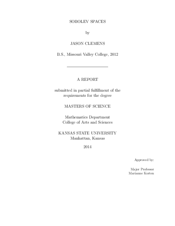 (PDF) Sobolev spaces