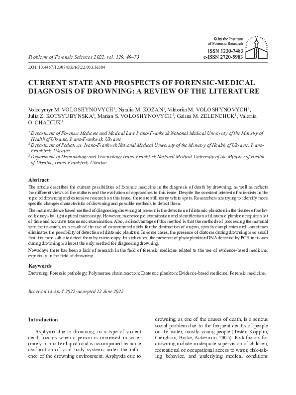 (PDF) Current state and prospects of forensic-medical diagnosis of ...