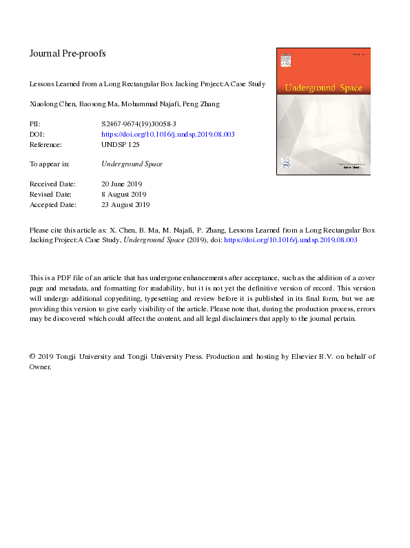 (PDF) Long rectangular box jacking project: A case study
