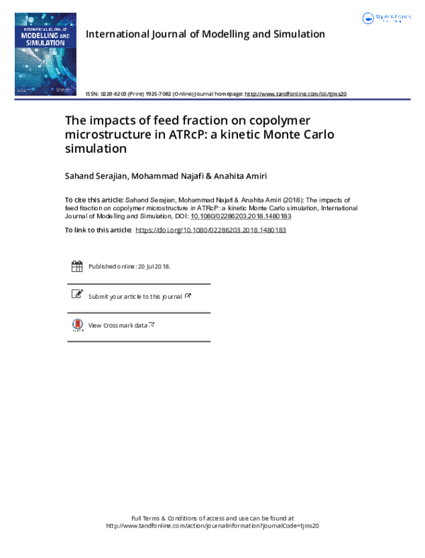(PDF) The impacts of feed fraction on copolymer microstructure in ATRcP: a kinetic Monte Carlo ...