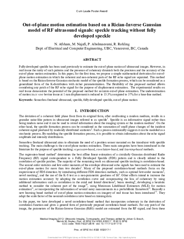 (PDF) Out-of-plane motion estimation based on a rician-inverse gaussian ...