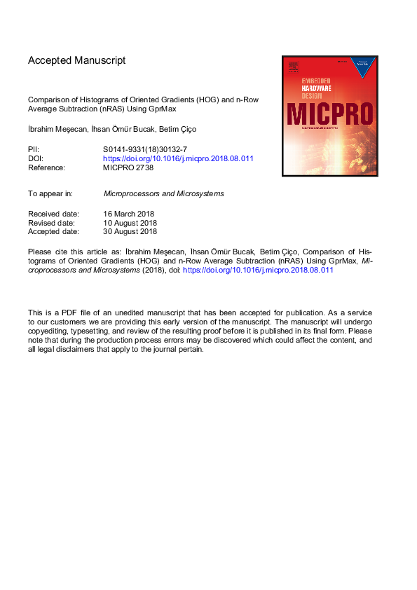 (PDF) Comparison of histograms of oriented gradients (HOG) and n-Row average subtraction (nRAS ...