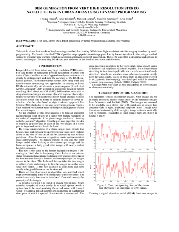 (PDF) DEM generation from very high resolution stereo satellite data in urban areas using ...