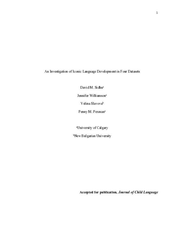 (PDF) An Investigation of Iconic Language Development in Four Datasets | Velina Slavova ...