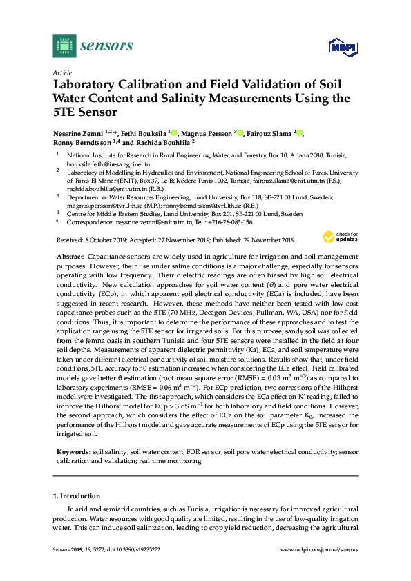 (PDF) Laboratory Calibration and Field Validation of Soil Water Content ...