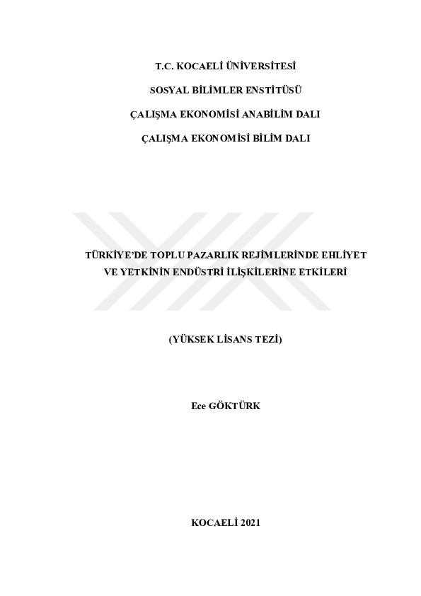 (PDF) TÜRKİYE'DE TOPLU PAZARLIK REJİMLERİNDE EHLİYET VE YETKİNİN ...