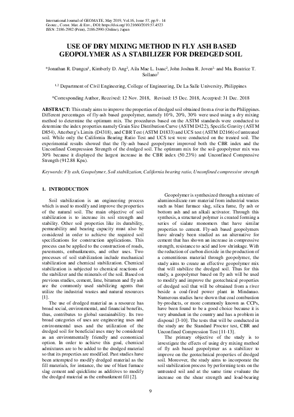 (PDF) Use of Dry Mixing Method in Fly Ash Based Geopolymer as a ...