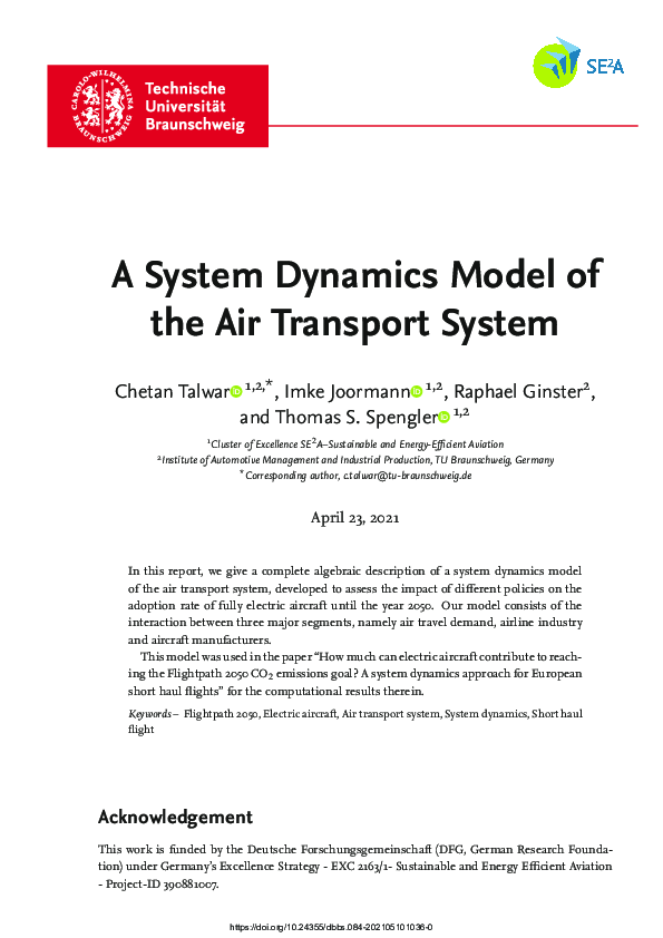 (PDF) A System Dynamics Model of the Air Transport System