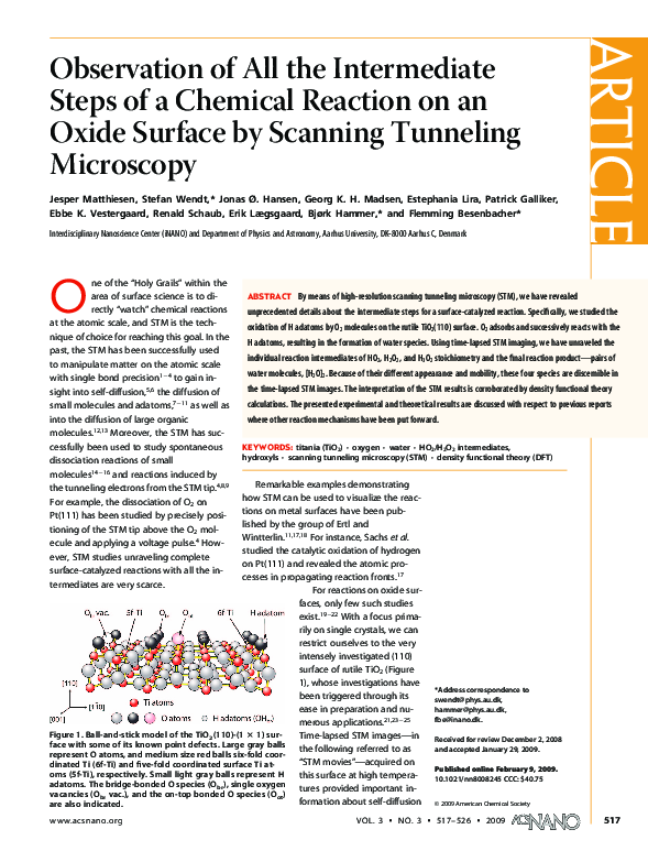 (PDF) STM Visualization of TiO2 Reaction Steps