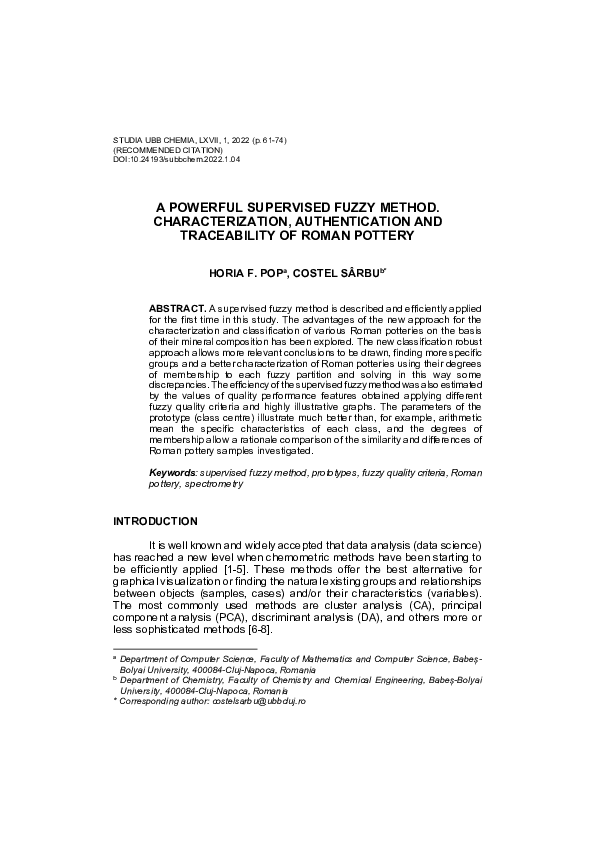 (PDF) A powerful supervised fuzzy method. Characterization, authentication and traceability of ...