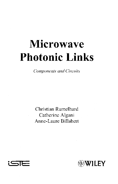 (PDF) Microwaves Photonic Links: Components and Circuits