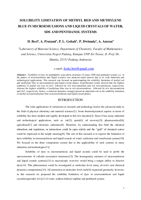 (PDF) Solubility limit of methyl red and methylene blue in ...