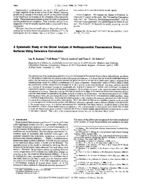(PDF) A systematic study of the global analysis of multiexponential ...