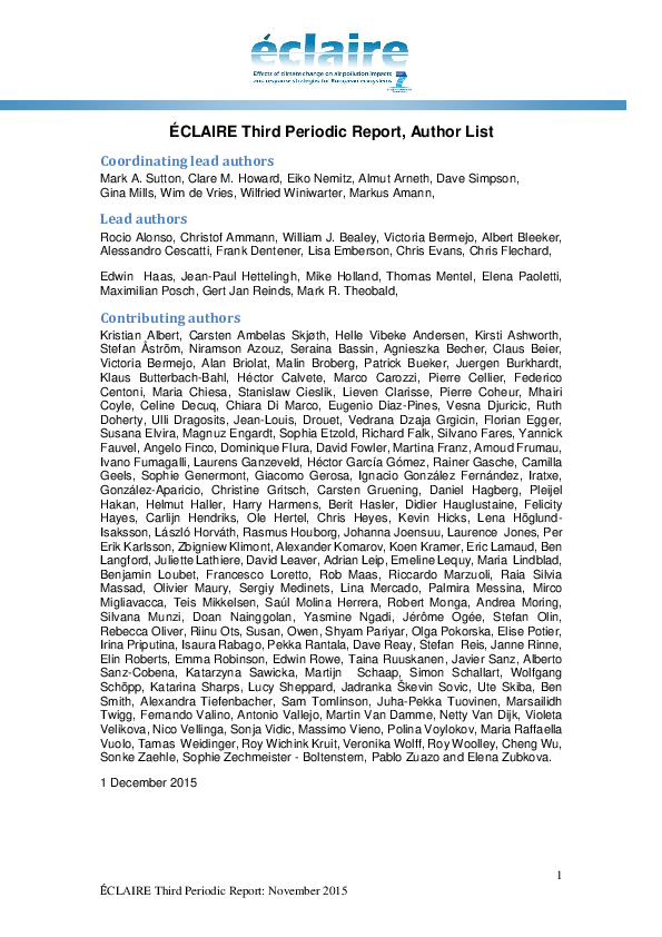 (PDF) ECLAIRE third periodic report