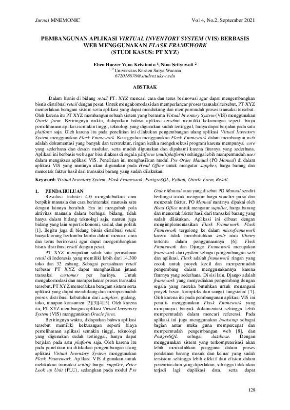 (PDF) Pembangunan Aplikasi Virtual Inventory System (Vis) Berbasis Web ...
