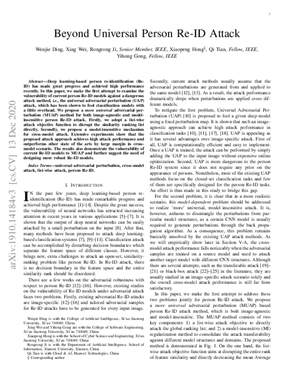 (PDF) Beyond Universal Person Re-ID Attack