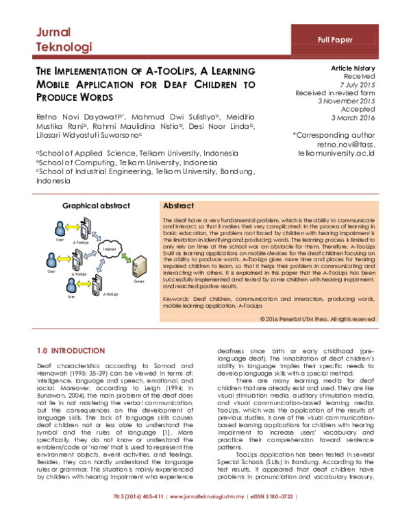 (PDF) The Implementation of A-Toolips, a Learning Mobile Application ...