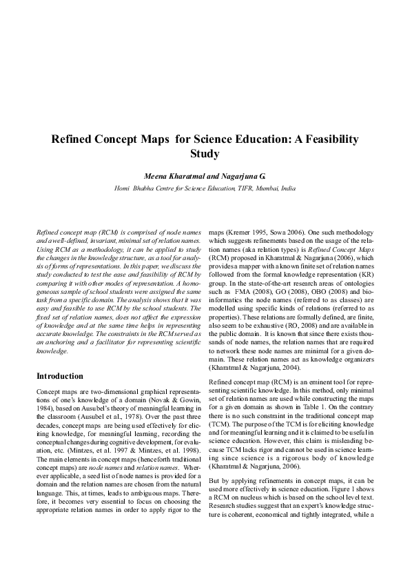 (PDF) Refined concept maps for science education: A feasibility study
